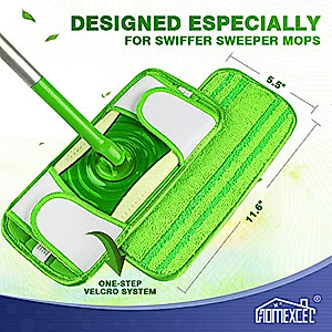 HOMEXCEL Microfiber Mop Pads Compatible with Swiffer Sweeper Mops, Reusable and Machine Washable Floor Mop Pad Refills, Mop Head Replacements for Multi Surface Wet & Dry Cleaning, Pack of 2