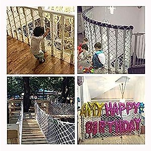 MAGFYLY Banister Guard net Children's Stair Safety Net, Nylon Rope Isolation Net, for Balcony Swimming Pool Anti-Fall Net Bed Fence Net, Including Cable Tie, White, 1x9m (Size : 19m(329ft))