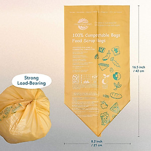 Moonygreen 100% Compostable Trash Bags, 2.6 Gallon+3 Gallon, each 100 Count, Extra Thick 0.87 Mils, Food Scrap Small Kitchen Waste Bags, US BPI ASTM D6400 and Europe OK Compost Home Certified