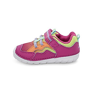 Stride Rite Baby Girls Soft Motion Kylo Athletic Sneaker, Pink/Neon, 3.5 Wide Infant