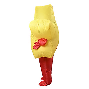 Longteng Five-Point Star Costume Adult Inflatable Costume Men Fancy Dress Halloween Blow Up Suit Cosplay Party (Red)