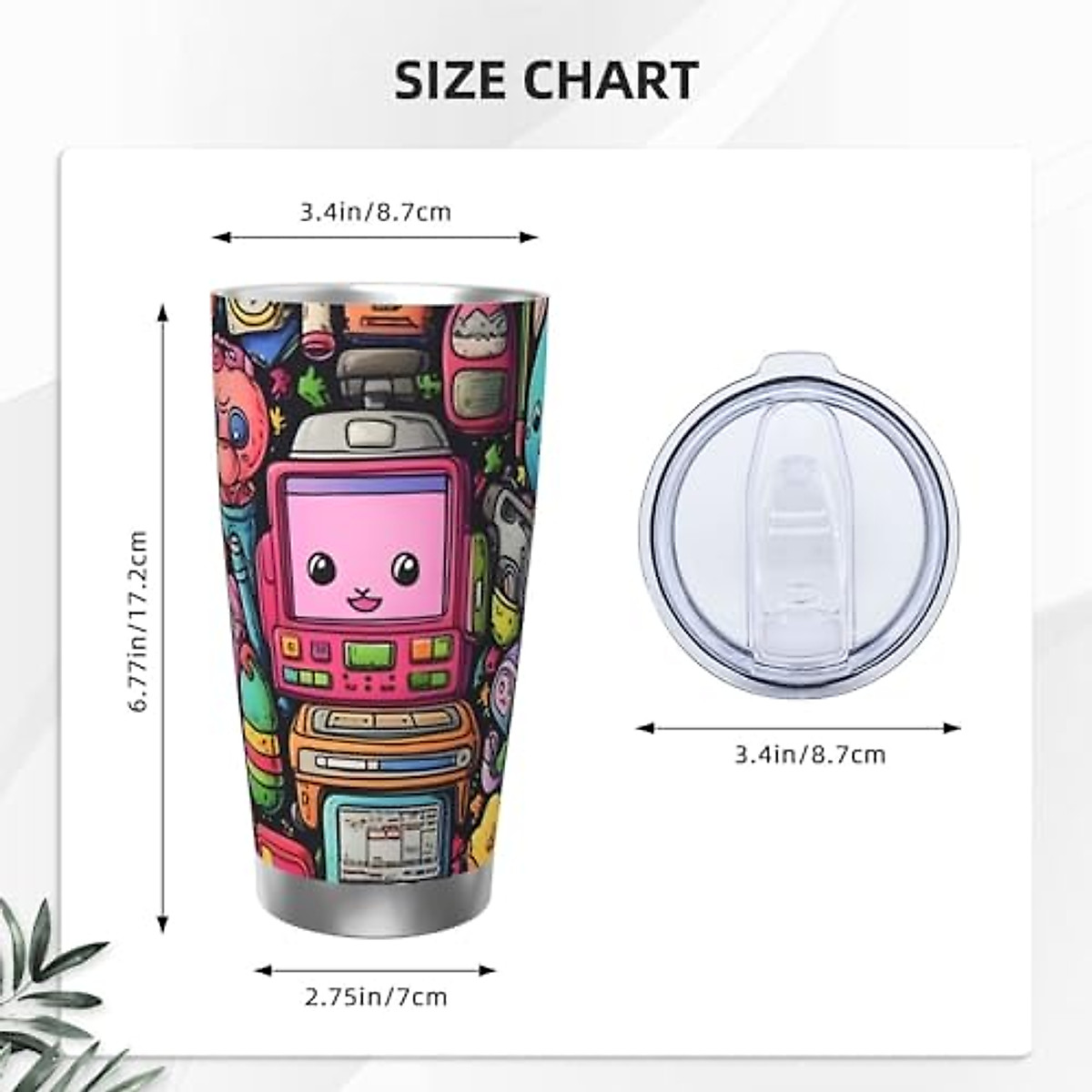 AYCZN Education Learning 20 OZ Tumbler Stainless Steel Travel Coffee Mug, Cartoon Science Insulated Water Bottle with Lid and 2 StrawsLeakproof Thermal Cup