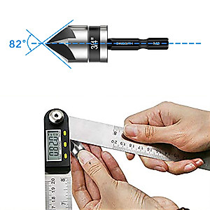 Countersink Drill Bit Set 5-Piece, M2 HSS, 82 Degree, 5 Flute, ¼” Quick Change Hex Shank, 1/4” 3/8” 1/2” 5/8” 3/4” Sharp and Durable Countersink Bits for Metal Wood and Plastic, with Storage Case