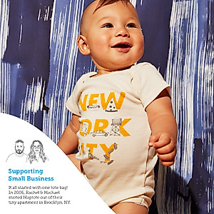 MAPTOTE Map One Piece - Unisex Baby Organic Cotton Short Sleeve Bodysuits - Brooklyn, 3-6 Months