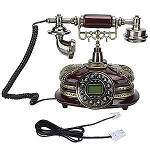 Vintage Landline Phone,Retro Style Home Landline Round Dial Wired Telephone Business Office Desktop Fixed Phone,DTMF and Desk Telephone Vintage Telephone for Living Room Bedroom,St