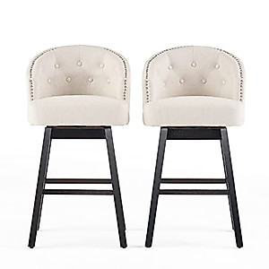 Christopher Knight Home Ogden Barstool, 2-Pcs Set, Beige