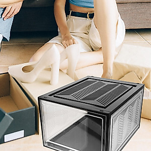 Alipis 2pcs Boxes Foldable Shoe Box Shoe Storage Case Shoe Storage Boxes Shoe Rack for Closet Shoes Boxes Shoe Rack Organizer Sneaker Storage Organizer for Cabinets Shoe Boxes for Home