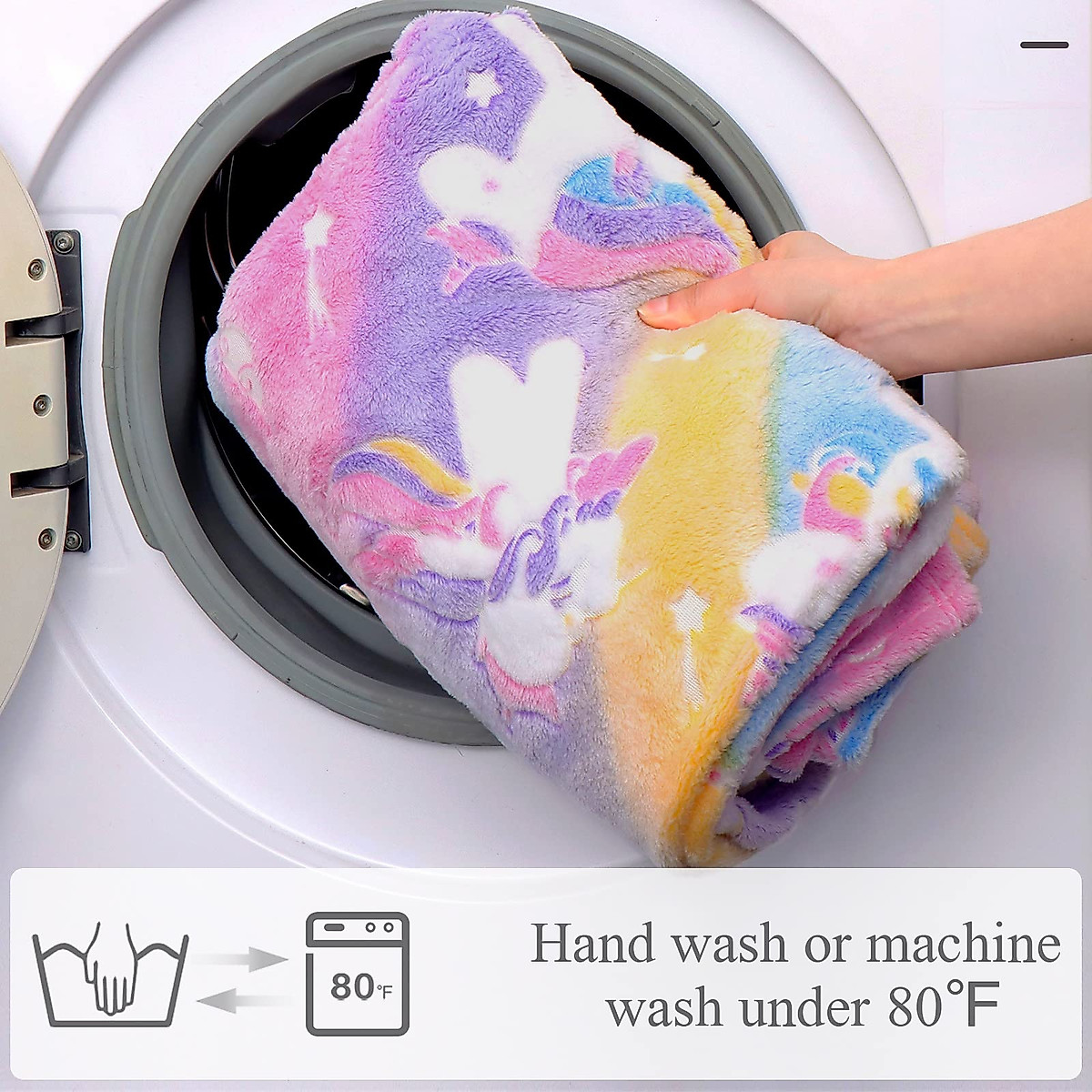 YJLMLY Glow in The Dark Unicorn Blanket, Unicorn Gifts Toys for Girls, Soft Pink Girls Blanket for 2 3 4 5 6 7 8 9 10 Year Old Girl Birthday Christmas Valentine Gifts Ideas, 50''x60''