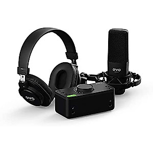 Audient EVO Start Recording Bundle with EVO 4 2-In/2-Out USB Audio Interface, SR1 Condenser Mic, SR2000 Headphones, Shockmount, XLR Cable, Instrument Cable, and Austin Bazaar Polishing Cloth