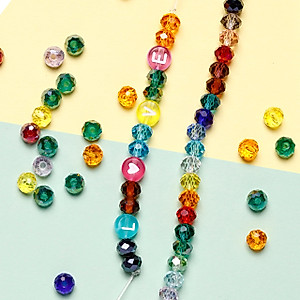 Incraftables Crystal Beads for Bracelets 1200pcs 24 Colors. Bicone Crystal Glass Beads for Jewelry Making Bulk (6mm). Best Faceted with Elastic String. Small Bead Bracelet for DIY Crafts