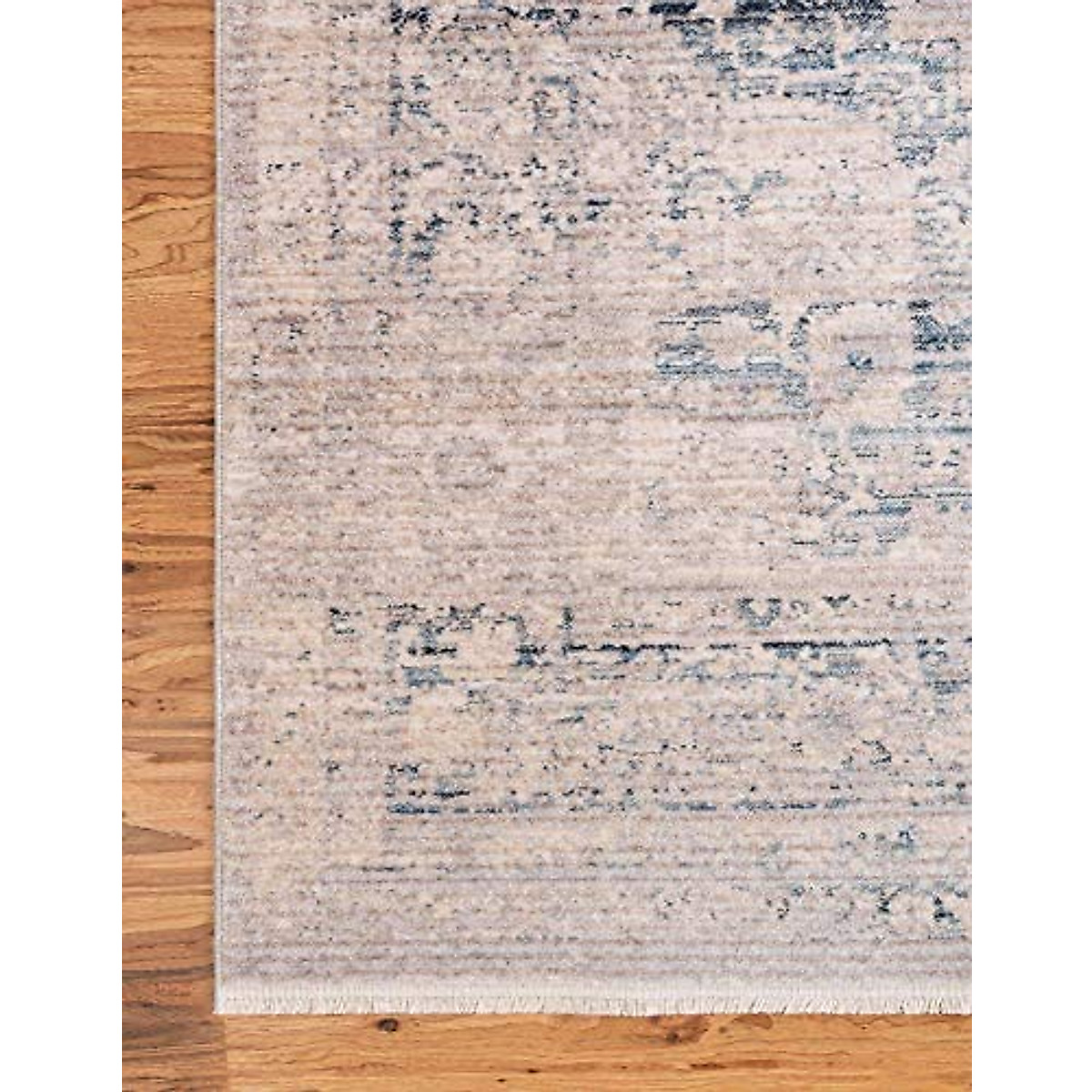 Unique Loom Noble Collection Country, Traditional, Distressed, Vintage, Geometric, Border, Medallion Area Rug, 2' 7" x 9' 11", Blue/Beige