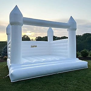 Bounce House with Ball Pit 120x96x96 inch Commercial Grade ASTM Certified White Bouncy Castle for Memorable Birthday Parties & Event (White, 15x15x12FT)