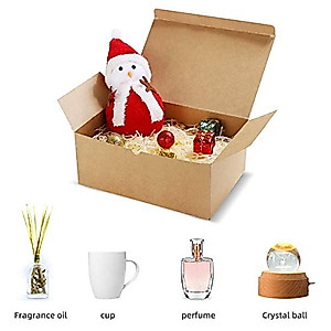 Frantis Brown Gift Boxes 9.45x6.5x4 Inches 10 Pack， Paper Gift Box with Lids for Bridesmaid Gifts, Birthday, Party, Christmas，Wedding, Crafting Cupcake Boxes, With 66 FT Twine