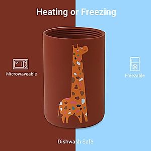 AmaizngM Silicone Toddler Mini Training Cup,Baby Small Straw Cup for Boy and Girl,BPA-Free,Unbreakable, 6+ months Sippy Cup (Giraffe)