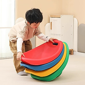 MAMABO 4-Pack Kids Scoop Rocker, Lightweight Scoop Rocker Toys, Portable Childrens Chairs for Preschool/Daycare/Family, Sitting Comfortably