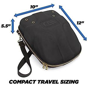 CASEMATIX Hat Travel Case for up to 6 Baseball Caps with Crush-Resistant Hard Shell Outer, Adjustable Shoulder Strap and Comfortable Handle - Portable Hat Case Carrier for Travel and Hats Storage