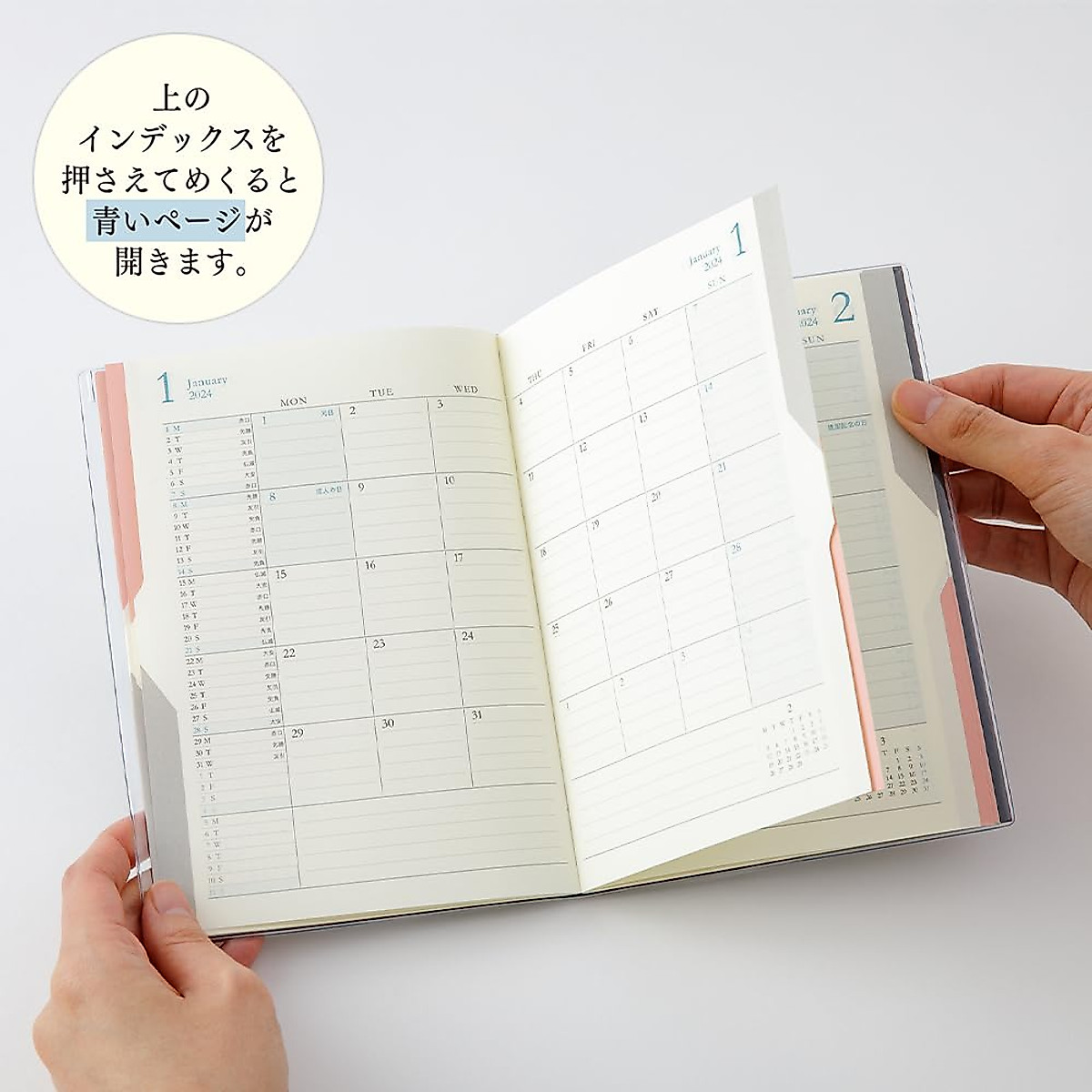 Midori 22262006 Double Schedule Notebook, 2024, B6, Monthly, Black (Starts October 2023) (black)