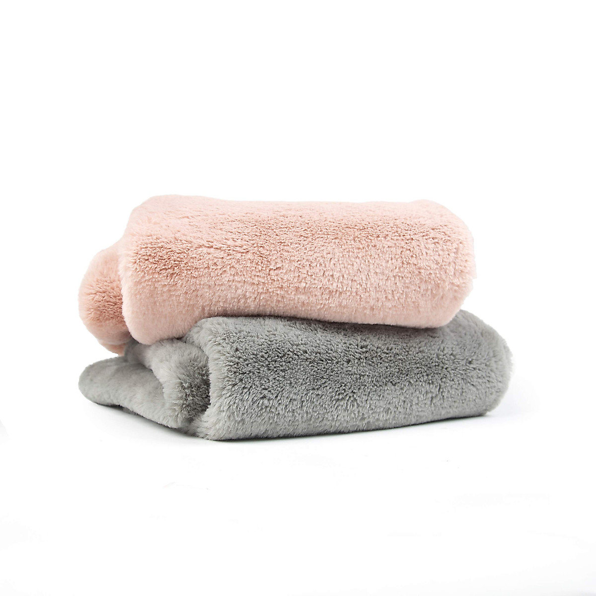 Tadpoles Double Layer Plush Baby Blanket - Grey | 30" x 40" | 100% Super Soft Faux Fur Backed to Microfiber Plush Minky | Soft, Gentle & Breathable | Ideal as a Swaddle, Stroller Cover & More