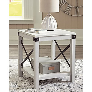 Signature Design by Ashley Bayflynn Modern Farmhouse End Table, Whitewash