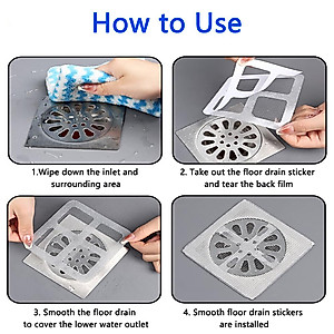 50pcs Disposable Shower Drain Hair Catcher,Tub Shower Bathtub Bathroom Sink Drain Strainer,Bathtub Shower Drain Cover,Drain Mesh Cover,Disposable Drain Covers Bathroom Tub Shower,Floor Drain Sticker