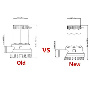 AIRTAK Bilge Pump for Boat DC12V 1500GPH Small Bilge Pump 12 Volt Electric Water Pump Low Noise