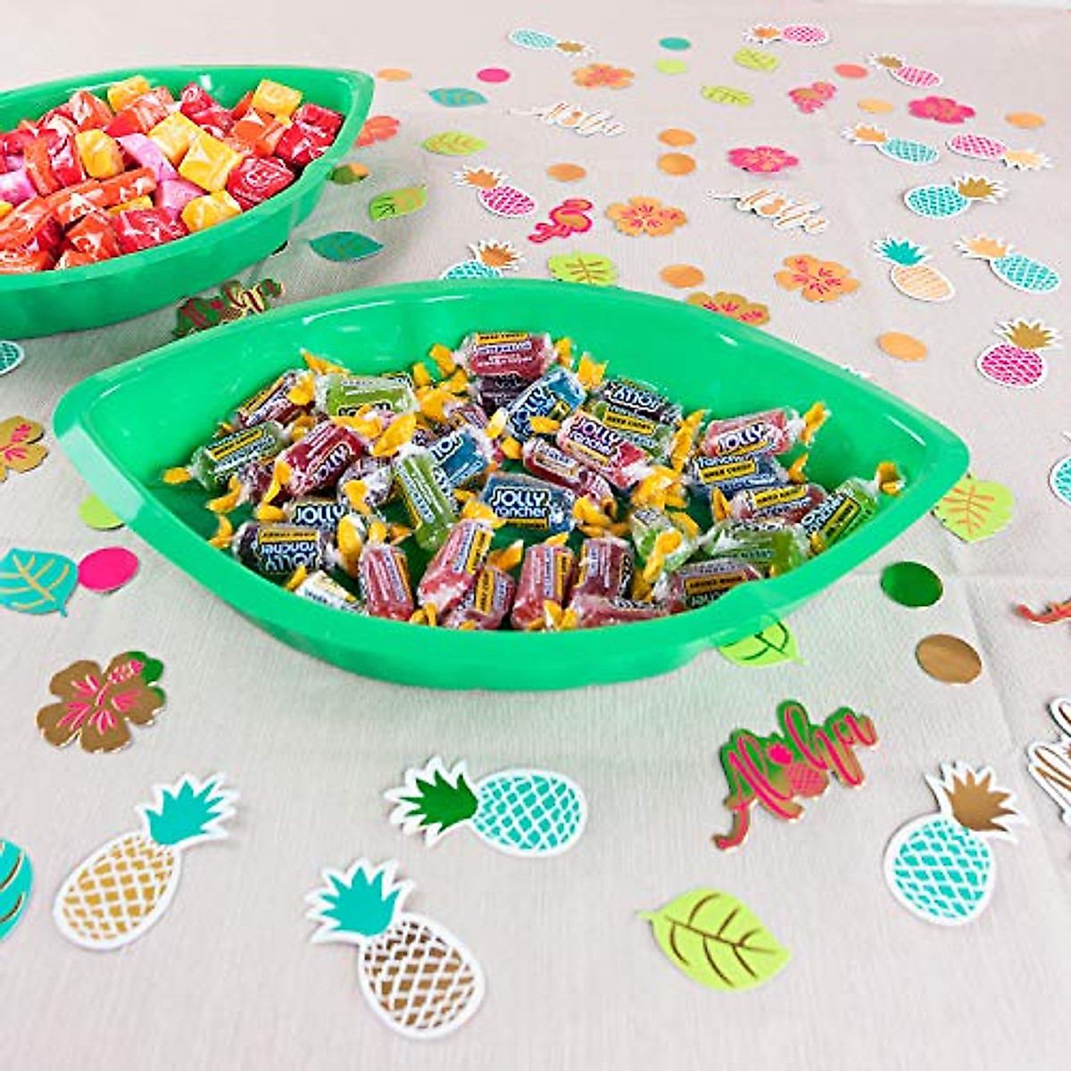 Palm Leaf Hawaii Style Food Reusable Snack Tray, Cookies, Chips, Candy Dip for Jungle Island Themed Party Decorations Platter (12 Pack, 11.75" x 8.5" Inches) by Super Z Outlet