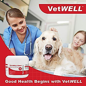 KetoWELL Topical Wipes with Ketoconazole for Dogs & Cats Medicated Pet Wipes - 50 Count