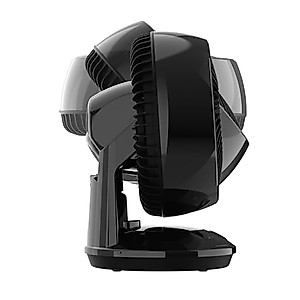 Lasko Whirlwind EcoQuiet Orbital Motion Air Circulator with DC Motor, 12 Speeds, Timer, Dark Mode, Remote Control for Small and Medium Sized Rooms, Black, A12668