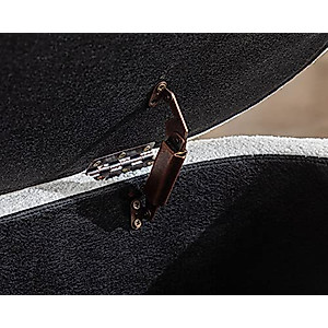 DM Furniture DM-Furniture Storage Ottoman Bench Upholstered Fabric Storage Bench End of Bed Stool with Safety Hinge for Bedroom, Living Room, Entryway (44.5-inch, White) (TN2436)