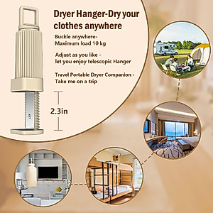 Moppson Portable Dryer.mini Dryer Fit Apartment,Travel,Dorm,RV.Portable Dryer Machine For Clothes With Timing Function Equipped,PTC Heating Body.Dryer Bag & Hanger.For Clothes, Underwear,Baby Clothes
