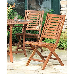 Folding Eucalyptus Side Chair Fully Assembled, 2 pack