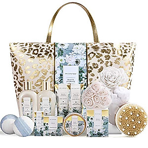 Spa Gift Baskets, Spa Luxetique Spa Gifts for Women, 15pcs Spa Gift Set Includes Bath Bombs, Essential Oil, Hand Cream, Bath Salt and Luxury Tote Bag, Gift for Women