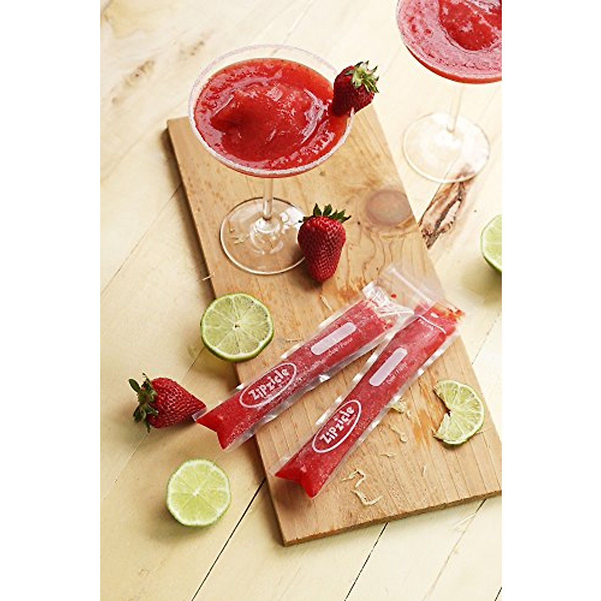 Zipzicle 100 Recyclable Ice Popsicle Mold Bags | BPA free Freezer Tubes with strong Zip Lock Seals | Original Patented | Make Cocktail Pops, Fruit Bars, Healthy Snacks | Family Parties, clear (ZIP100)
