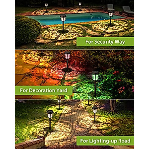 XMCOSY+ Solar Pathway Lights Outdoor, 6 Pack RGBW Solar Outdoor Lights, Auto On/Off IP65 Solar Lights Outdoor Waterproof, LED Solar Garden Lights Outdoor for Landscape Patio Lawn Driveway & Walkway