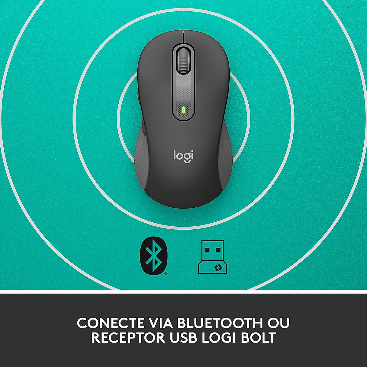 Logitech Signature M650 L Full Size Wireless Mouse - for Large Sized Hands, 2-Year Battery, Silent Clicks, Customizable Side Buttons, Bluetooth, Multi-Device Compatibility (Graphite)