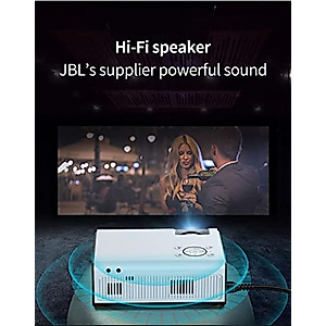 【2022 New】 Ultra HD 4K Projector Android 9.0 LED WiFi Wireless Mirroring for Phone 1080p LCD Support 4K 3D Video Movie Intelligent Projector Portable Home Theater