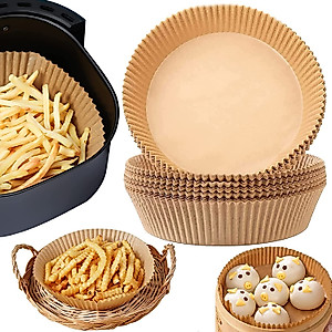 CREATIVE KITCHEN(CK) Air Fryer Liners| 6.3 inches 100PCS Disposable Paper Liners | Non-Stick Parchment Paper Liners | Oil-Proof, Water-Proof, | Airfryer Liners For Oven Baking| Roasting Microwave