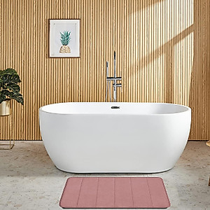 Bathroom Rugs Sets 3 Piece,Memory Foam Bath Mat,Soft Bathroom Rugs,Bathroom Rug Set,Bath Mats for Bathroom Sets,Absorbent Bath Rugs with No Slip PVC Backing Machine Washable,Easy to Dry - Peach Pink
