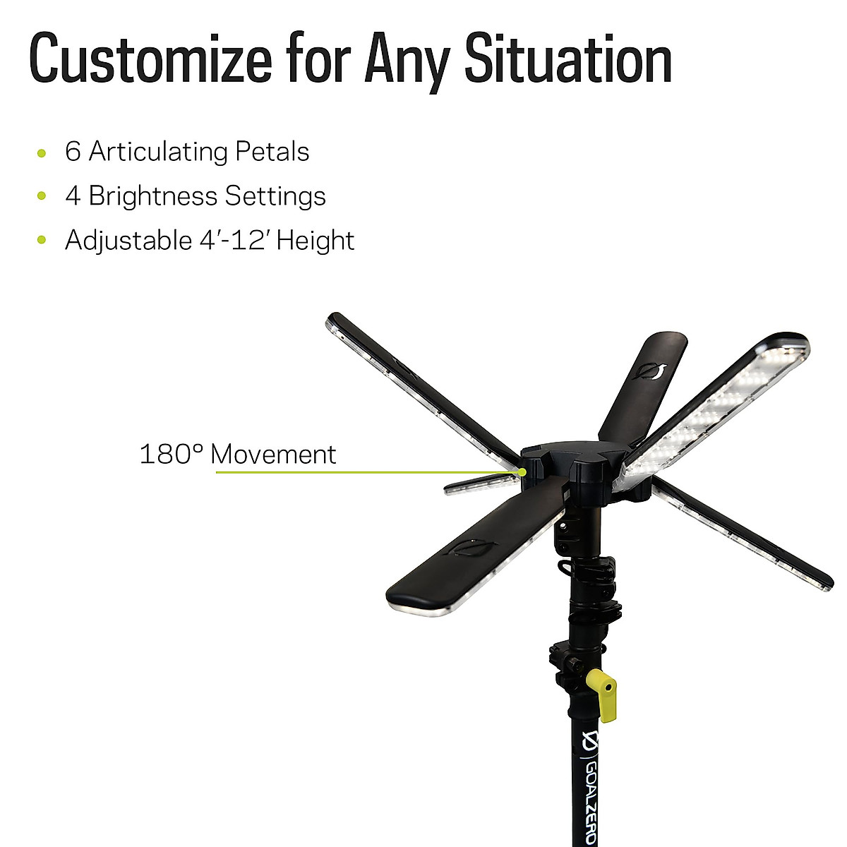 Goal Zero Skylight – 6000-Lumen Portable LED Light Provides 300’ of Lighting, Adjustable 4’-12’ Height – Compatible with Yeti Power Stations, Use for Camping, Tailgating, Outdoor, Work & Jobsite