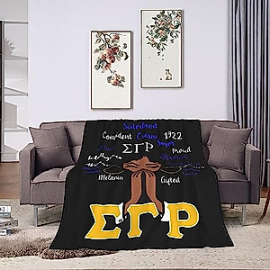 Beyli Sigma Gamma Rho Blanket - 50" X 40" Throw Blanket for Her Or Girlfriend, Sigma Gamma Rho Sister Gift