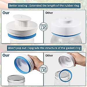 Jar Sealer Kits for FoodSaver Vacuum Sealer - Upgrade Canning Sealer Set with Hoses for Mason Jars with Regular and Wide Mouth, Additional Connectors Compatible with All FoodSaver Sealers (White)