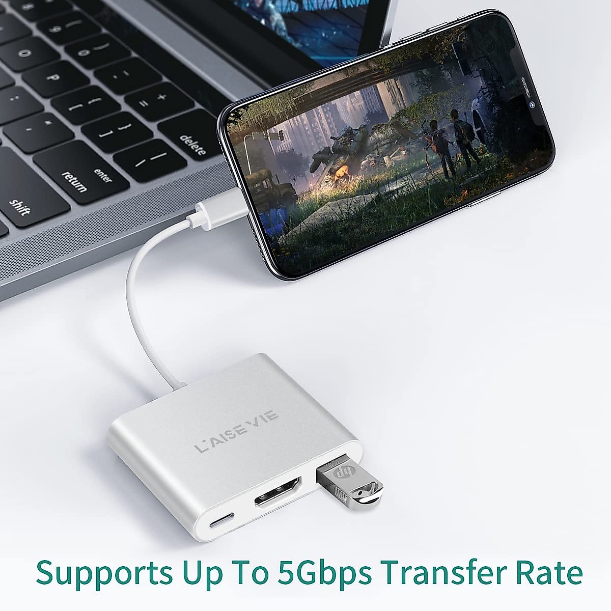 USB C HUB, 3-in-1 USB C Hub with 4K HDMI Adapter, 100 W Type C PD Power Delivery, USB 3.0, Compatible 2022-2016 MacBook Pro New Mac Air/Surface, More, Stable Driver Certified
