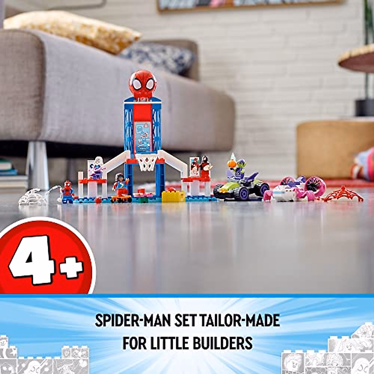 LEGO Marvel Spider-Man Webquarters Hangout, 10784Spidey and His Amazing Friends Series, Toys for Kids, Boys and Girls Age 4 Plus with Miles Morales & Green Goblin