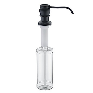 GICASA Brass Kitchen Soap Dispenser, Oil Rubbed Bronze in Sink Liquid Dish Soap Dispenser with High Capacity 320ML ABS Bottle, Under Sink Hand Metal Dispenser Pump