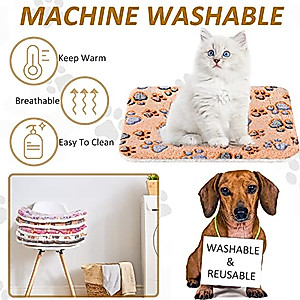 5 Pcs Guinea Pig Bed Mat Cute Cats Paw Print Blanket Bed for Small Animal Winter Soft Plush Bunny Dog Cat Bed Thickened Washable Reversible Fleece Crate Bed Mat Hamster Bedding (13 x 18.5 Inch)