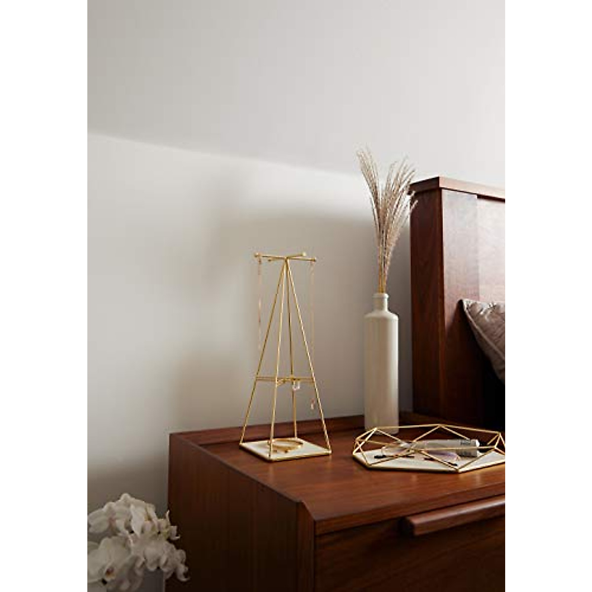 Umbra Prisma Jewelry Stand and Necklace Holder, Matte Brass