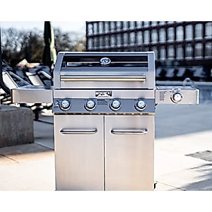 Monument Grills Larger Convertible 4-Burner Natural Gas Grill Stainless Steel Cabinet Style Propane Grills with Conversion Kit(2 Items)