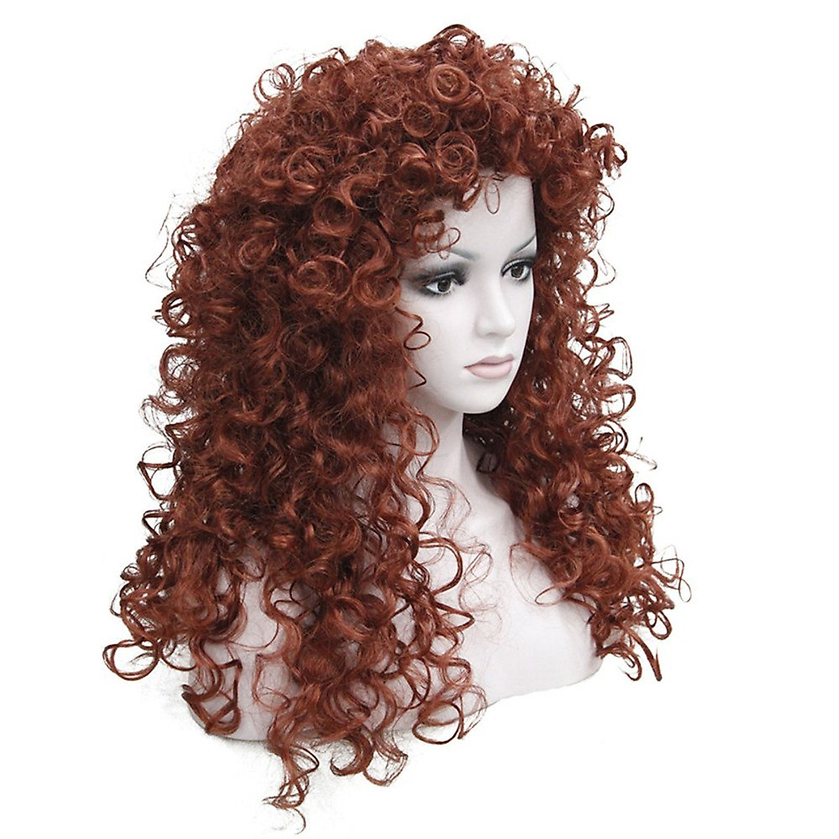 Aimole Synthetic Heat Resistant Hair Long Curly Wigs Cosplay Women Wig(130-Fox Red)