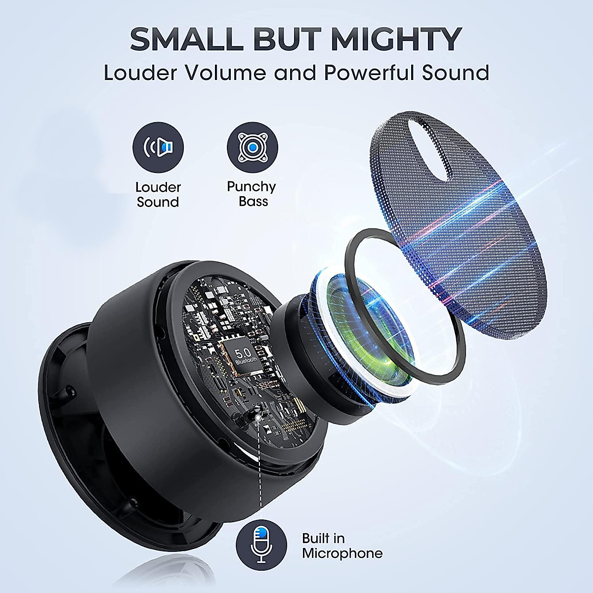 KIXAR USB Computer Speaker with Microphone, Laptop Speaker with Mic, Hand Free Enhanced Voice Pick up, Compatible with Zoom for Personal Call and Home Office Meeting