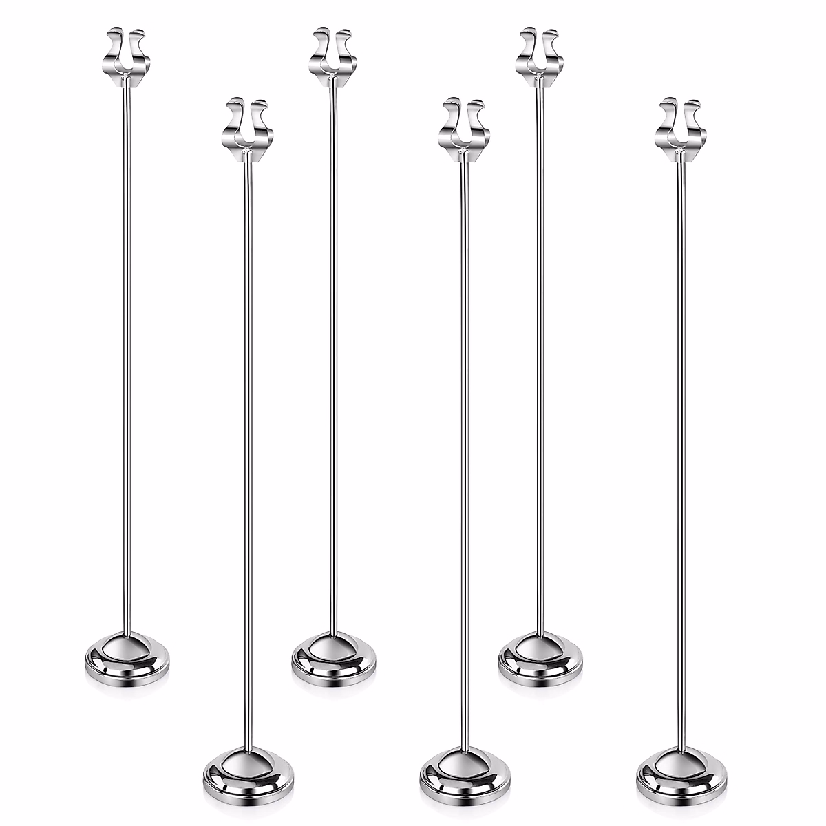 New Star Foodservice 27792 Stainless Steel Table Number Holder/Heavy Casting Base, Set of 6, 12-Inch